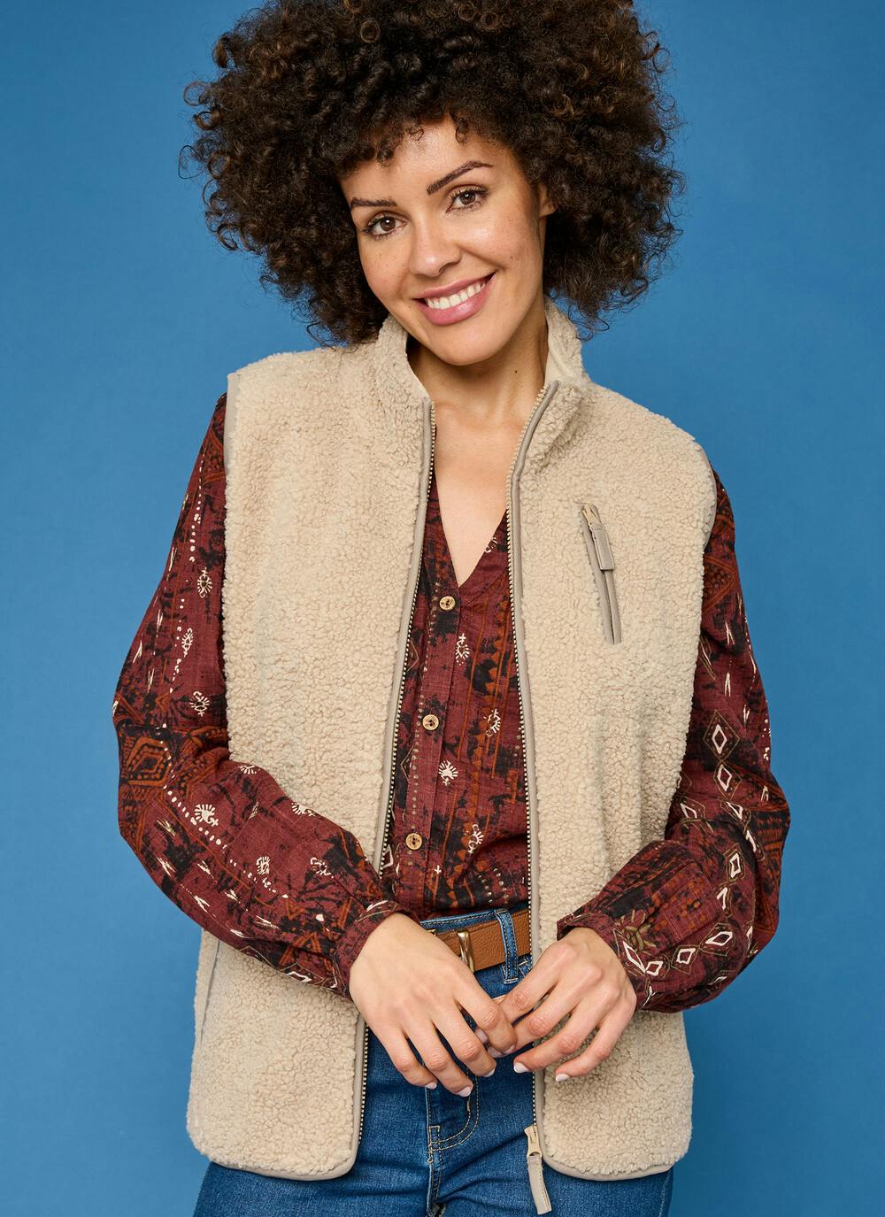 Borg Funnel Neck Gilet | EWM