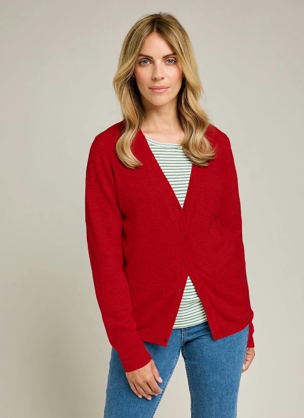 Merino Wool V Neck Cardigan | EWM