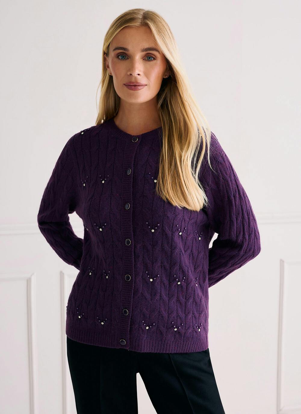 Soft Touch Embellished Cardigan | EWM