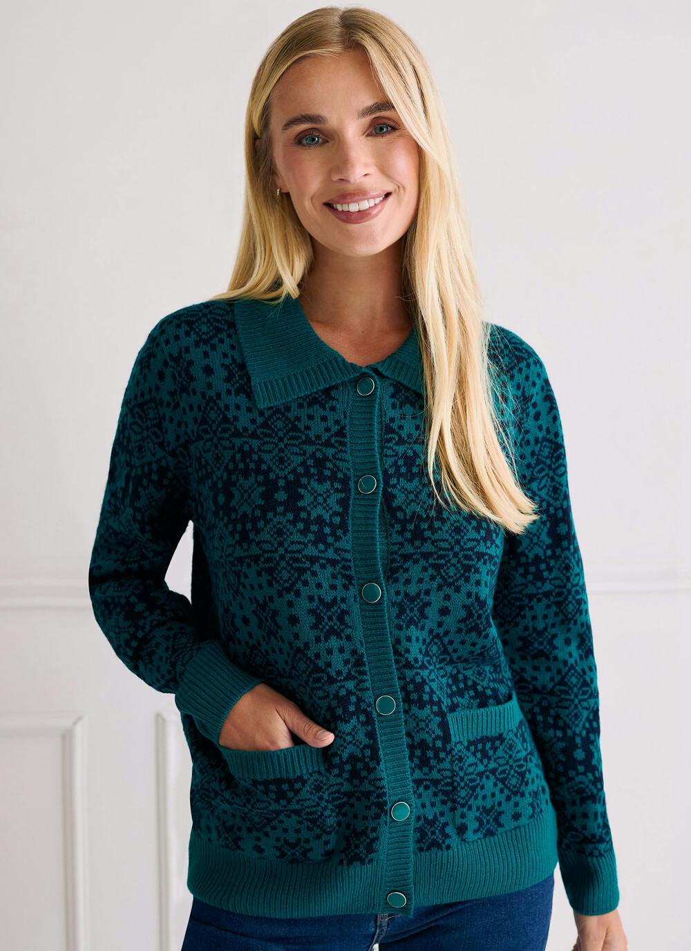 Fairisle Collared Cardigan | EWM