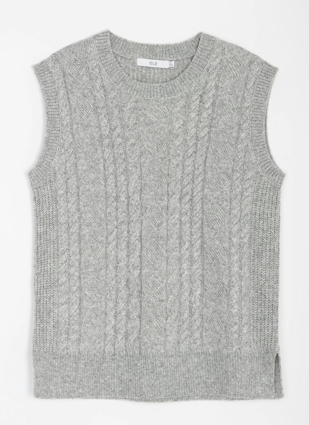 Cable Knit Crew Neck Knitted Vest | EWM