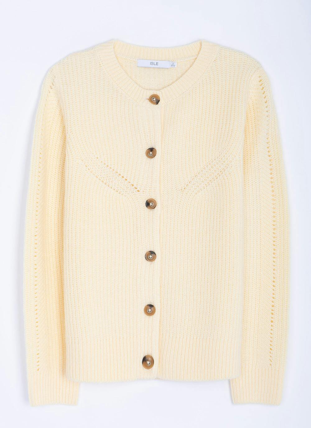 Ribbed Crew Neck Cardigan | EWM