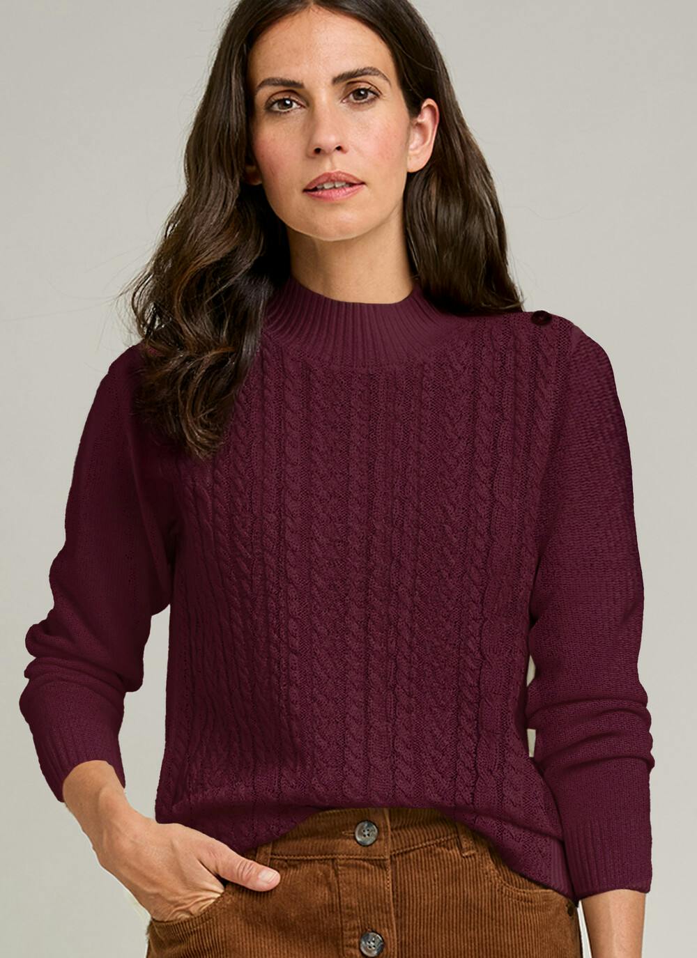 Button Detail Turtle Neck Jumper | EWM