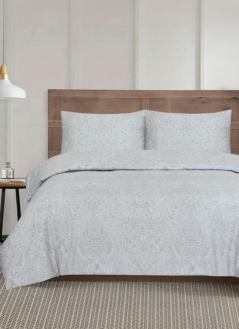 Amari 200TC Cotton Sateen Grey Duvet Set | EWM
