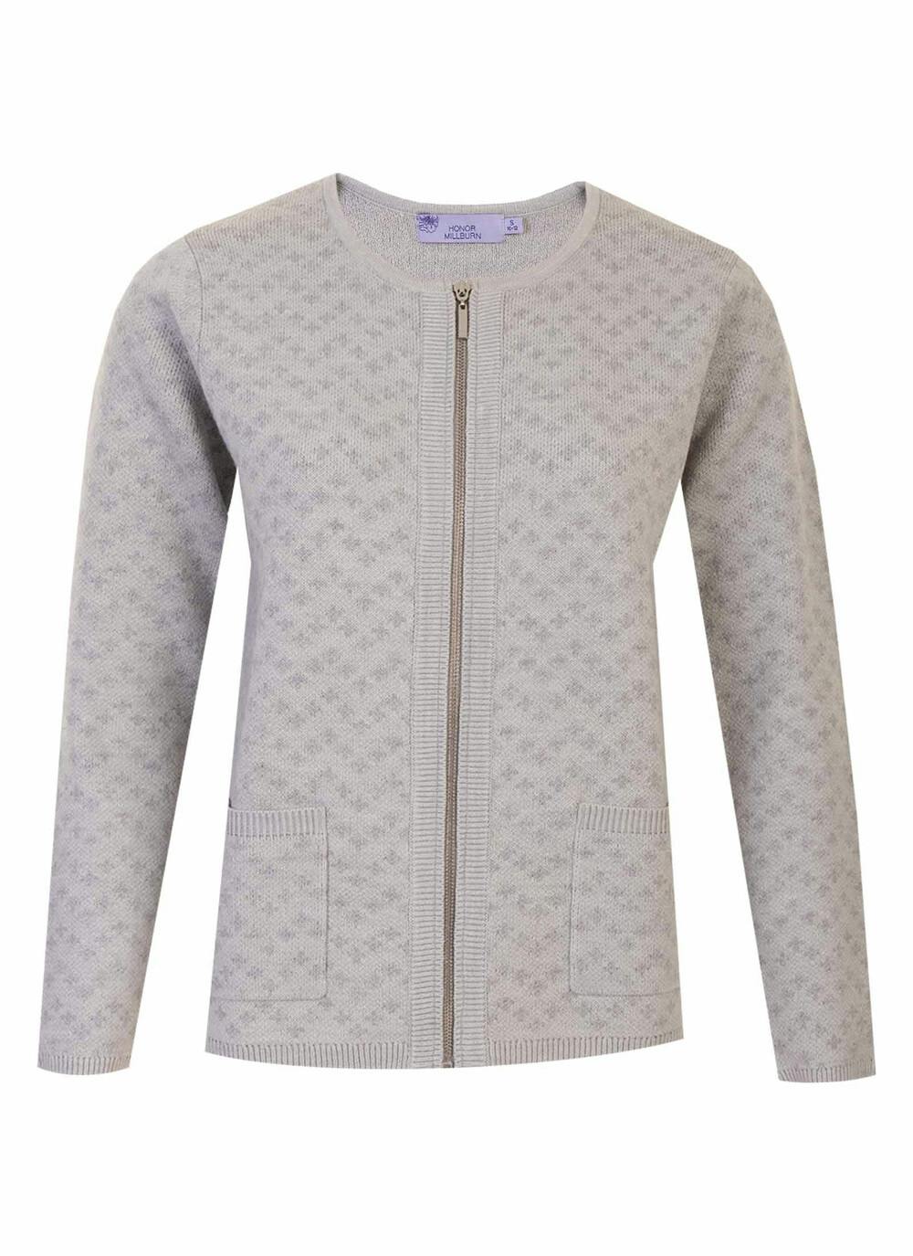Female Honor Millburn Zip Front Cardigan | Mid Grey | EWM | EWM