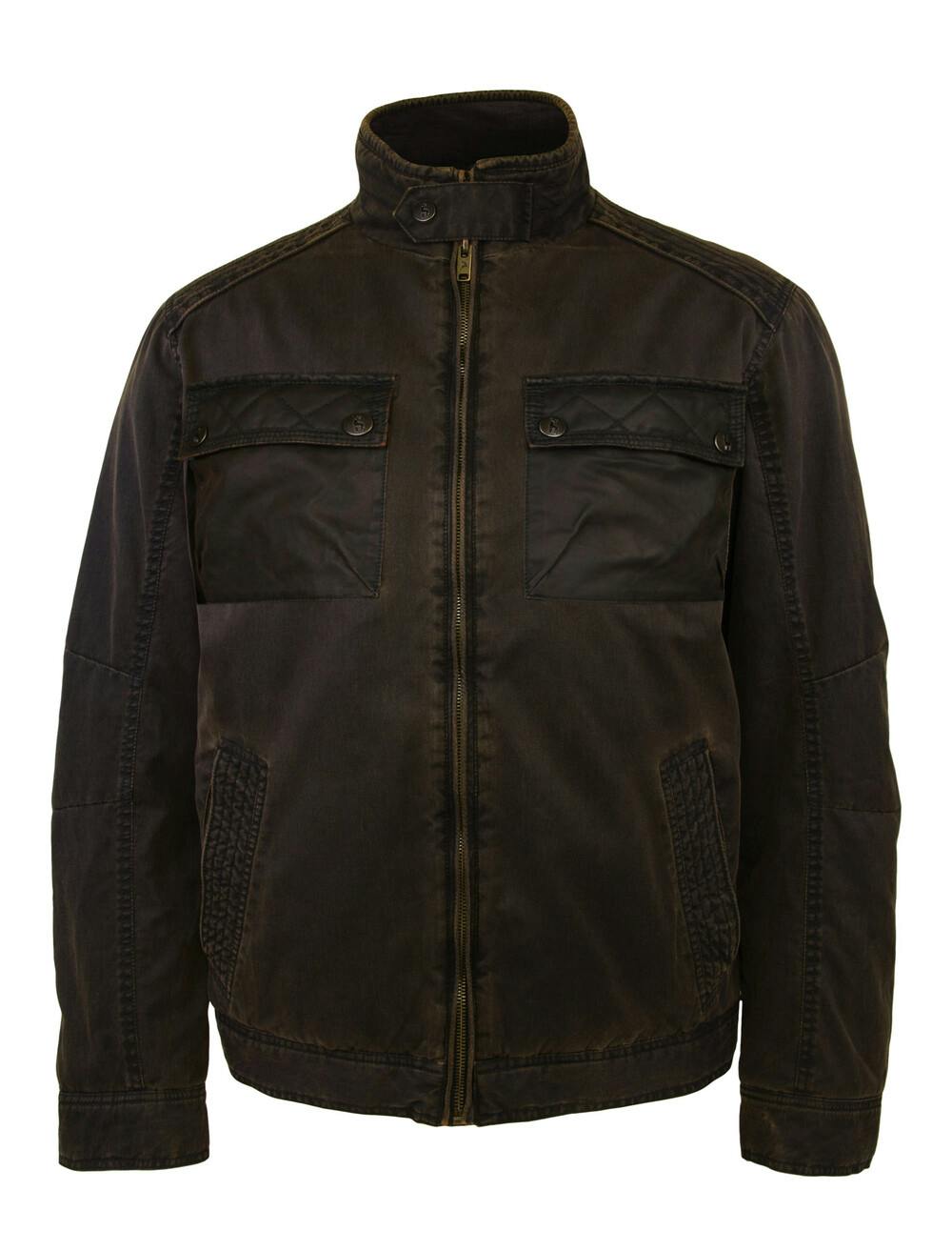 Male PG FIELD Mock Wax Jacket | Dark Brown | EWM | EWM