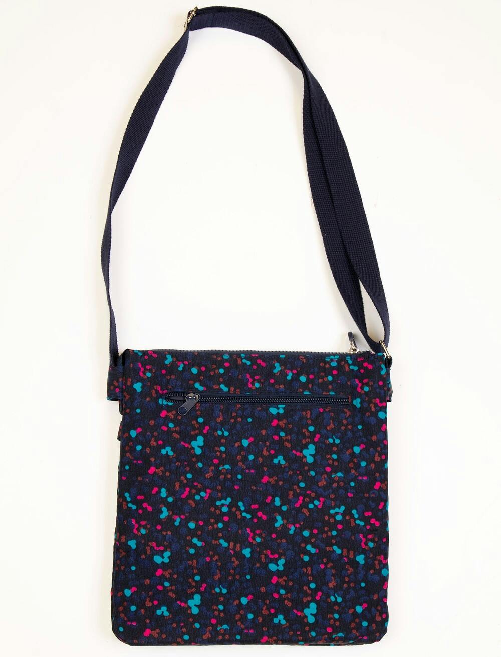 Female Country Rose Print Cross Body Bag | Mid Navy Stewart Tartan ...