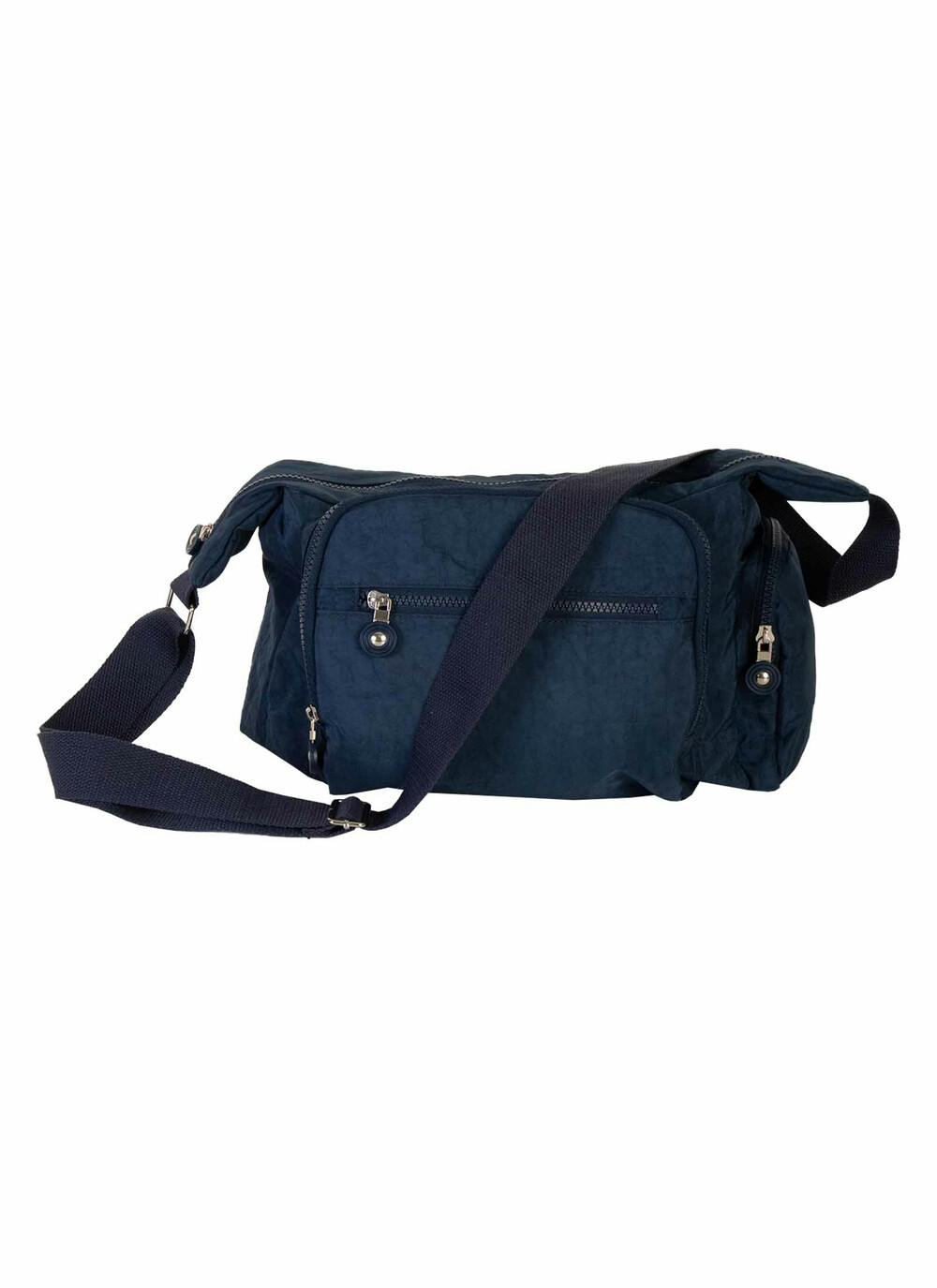 Female Isle Multi Pocket Bag | Mid Navy Stewart Tartan | EWM | EWM