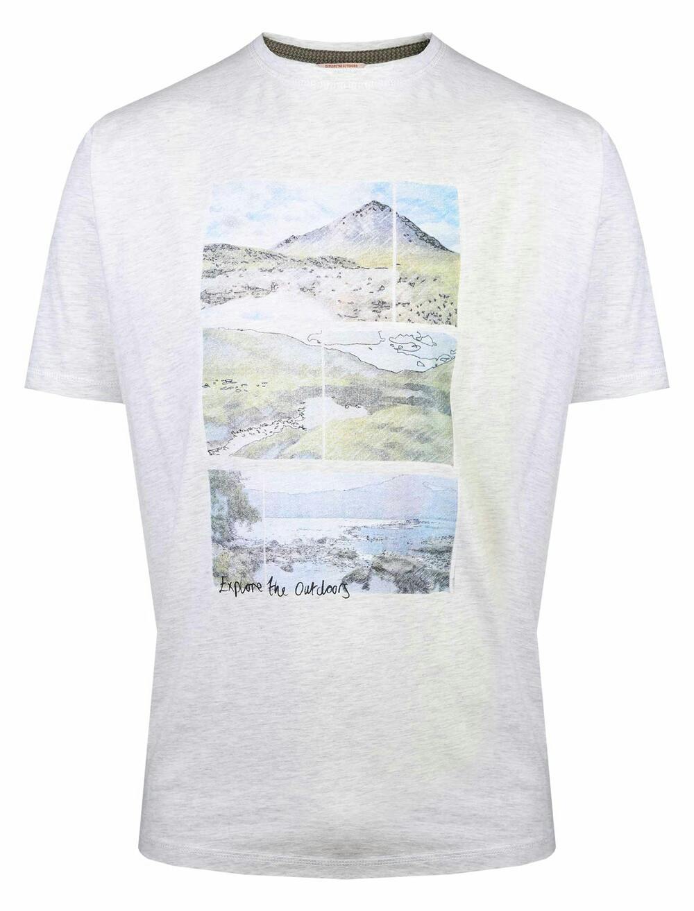 Male PG Field Print T Shirt | Light Beige | EWM | EWM