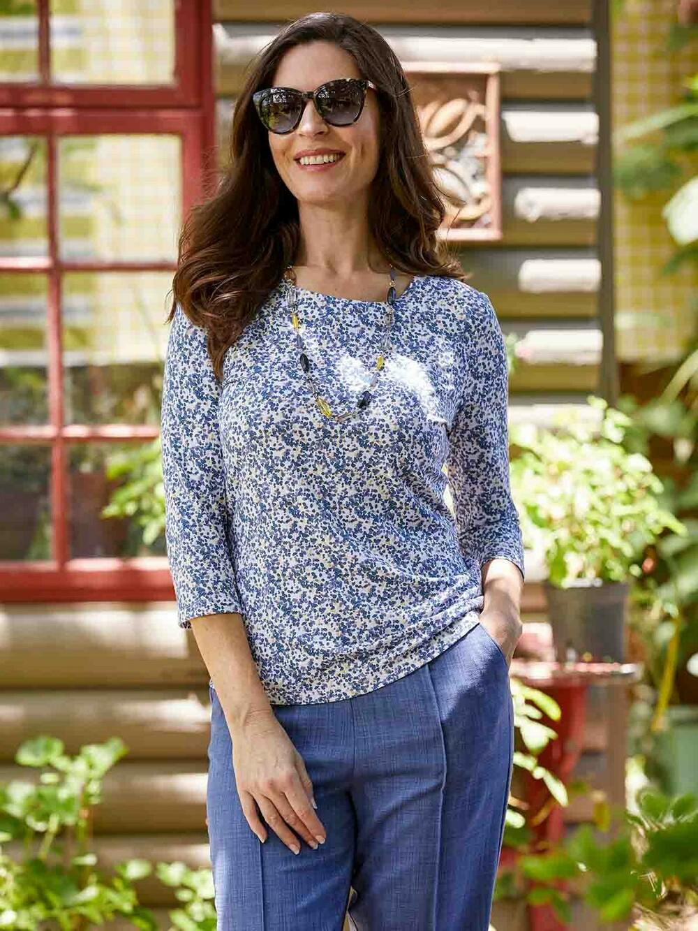 Female Honor Millburn Crossdye Trousers 27 Inch Leg Length | Mid Blue ...